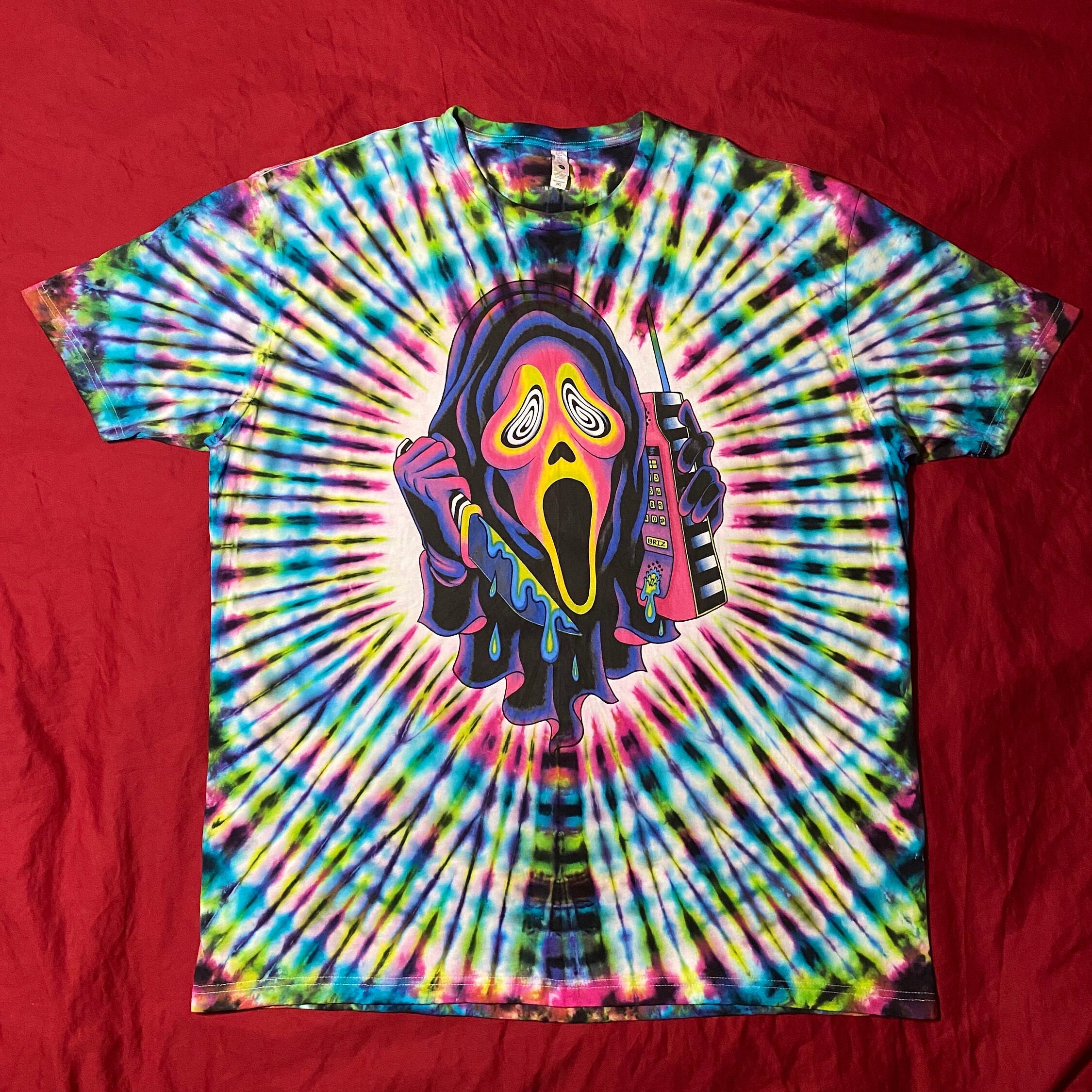 Ghostface Psychedelic Slasher Tie Dye Graphic Shirt Art - Etsy
