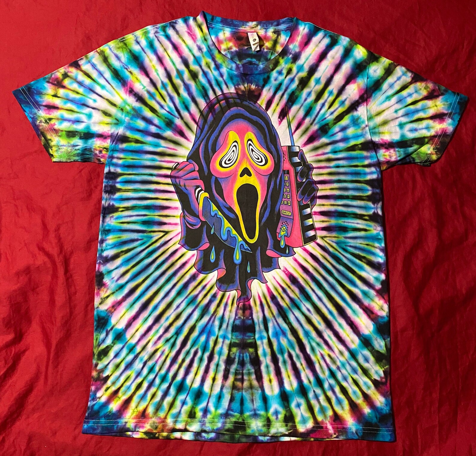 Ghostface Psychedelic Slasher Tie Dye Graphic Shirt - Etsy