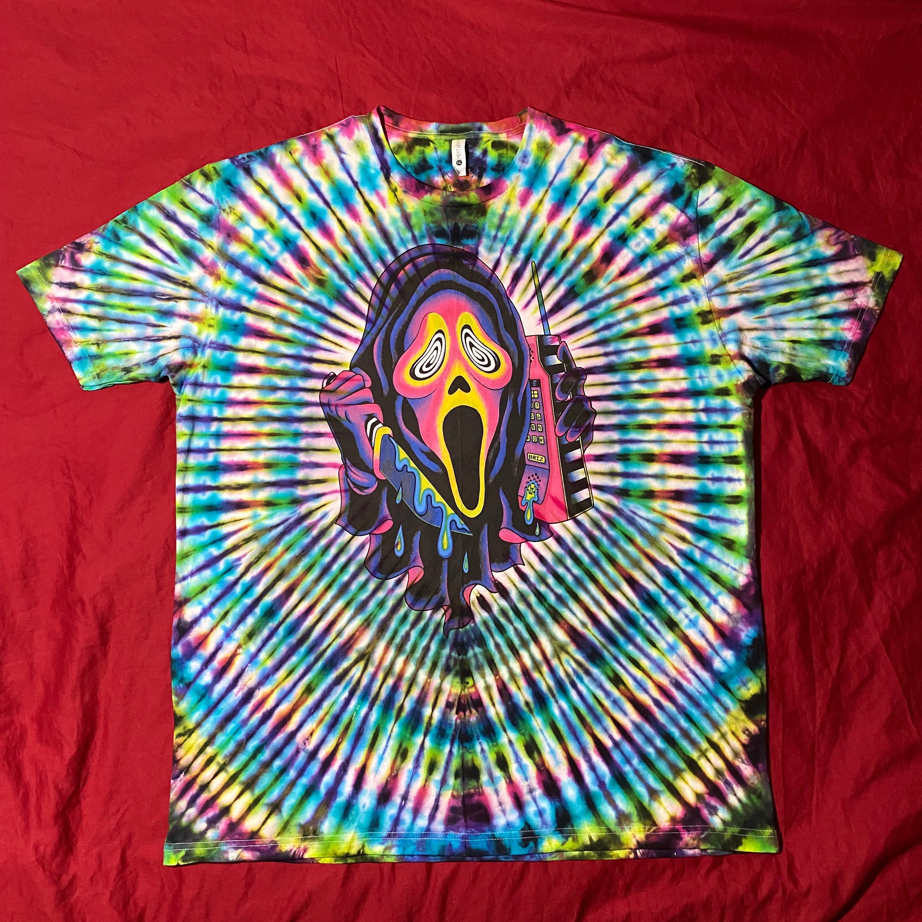 Ghostface Psychedelic Slasher Tie Dye Graphic Shirt - Etsy