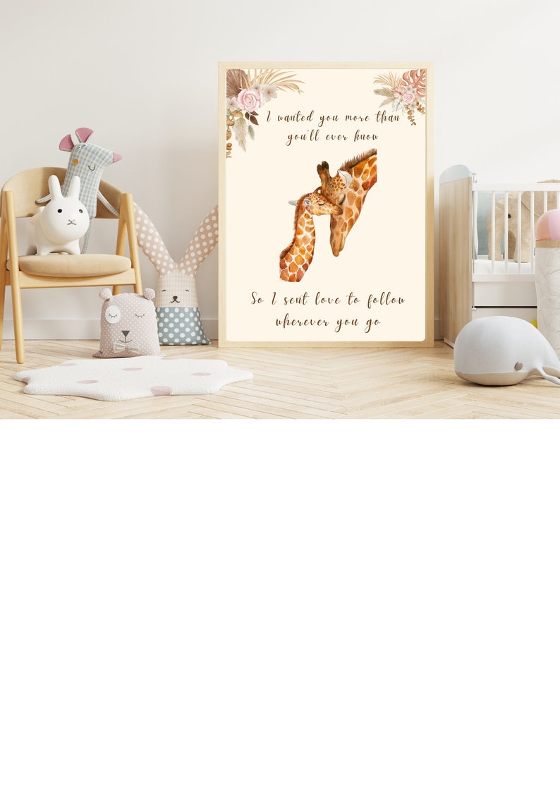 Giraffe Quote Printable for Nursery, Boho Baby Room, Inspirational ...