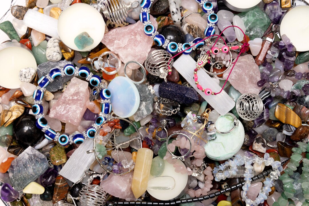 Crystal Confetti Scoop,, Lucky Dip Bag of Trinkets, Crystals, Candles ...