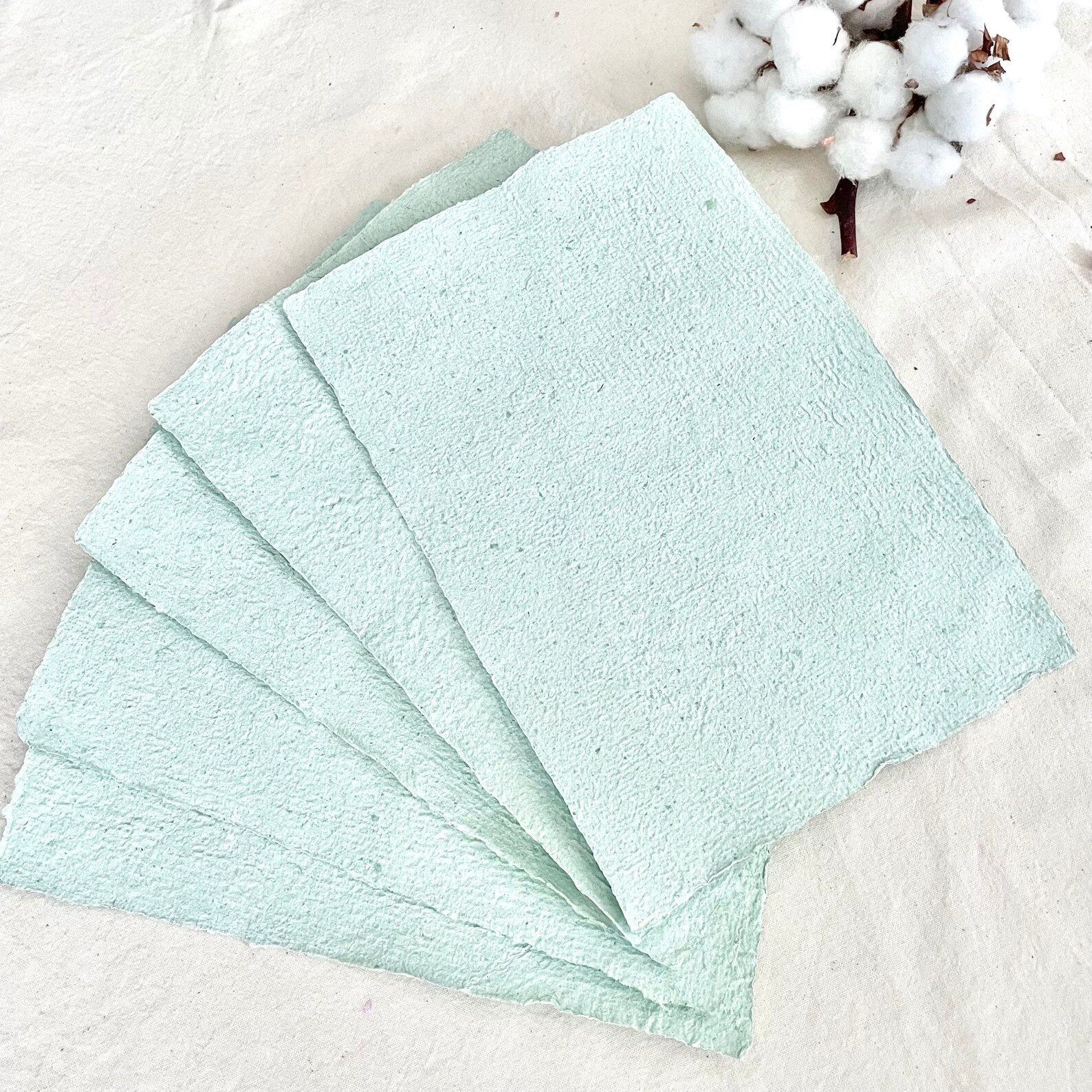 Mint green handmade paper bundle Grande Charta | Etsy