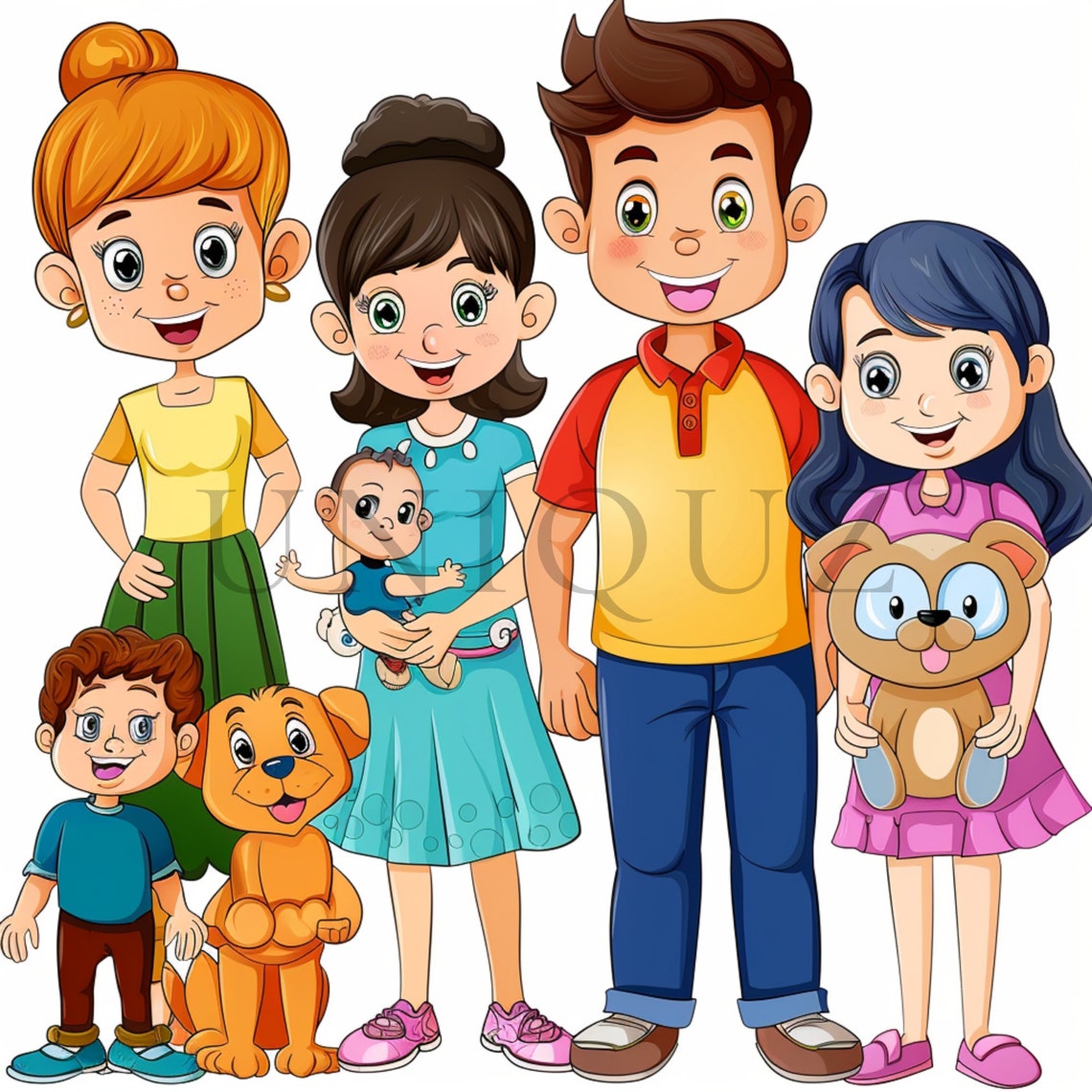 Family Clipart 10 High Quality Jpgs Digital Download Family Portrait ...