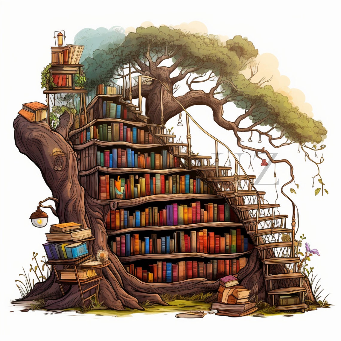 Library Clipart 10 High Quality Jpgs Commercial Use Library Books ...