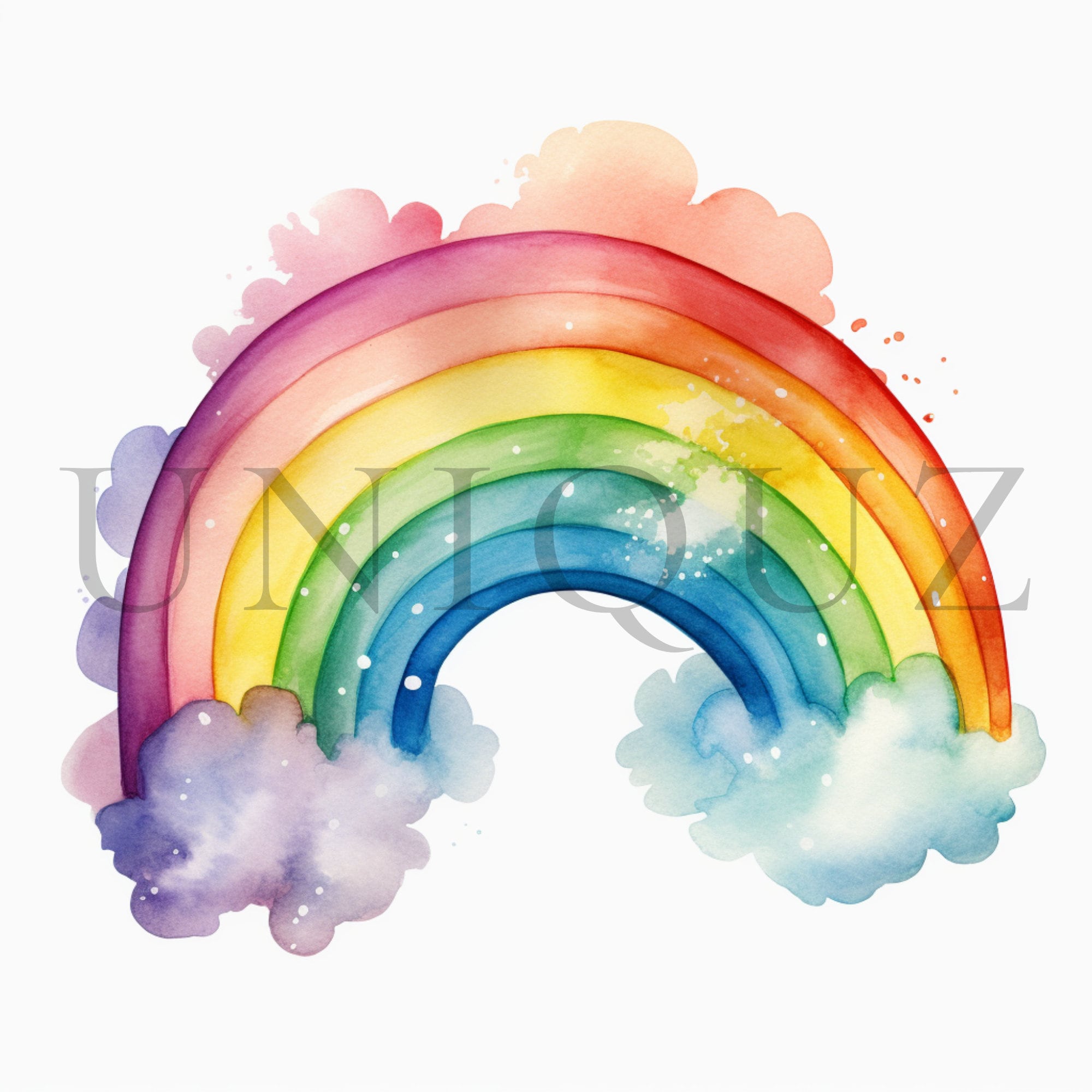 Watercolor Rainbow Clipart 10 High Quality Jpgs Digital Download ...