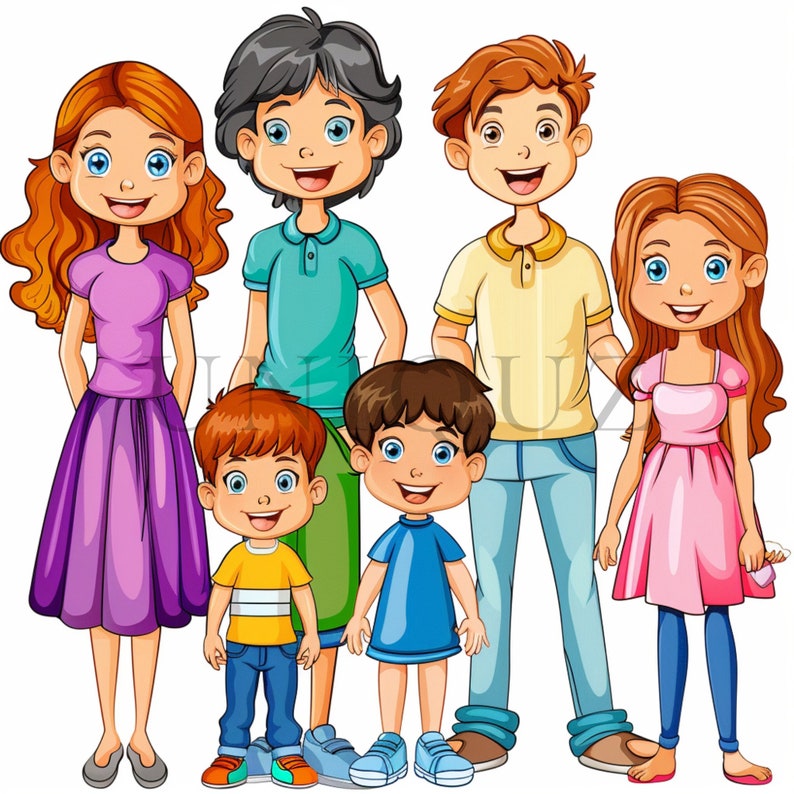 Family Clipart 10 High Quality Jpgs Digital Download Family Portrait ...