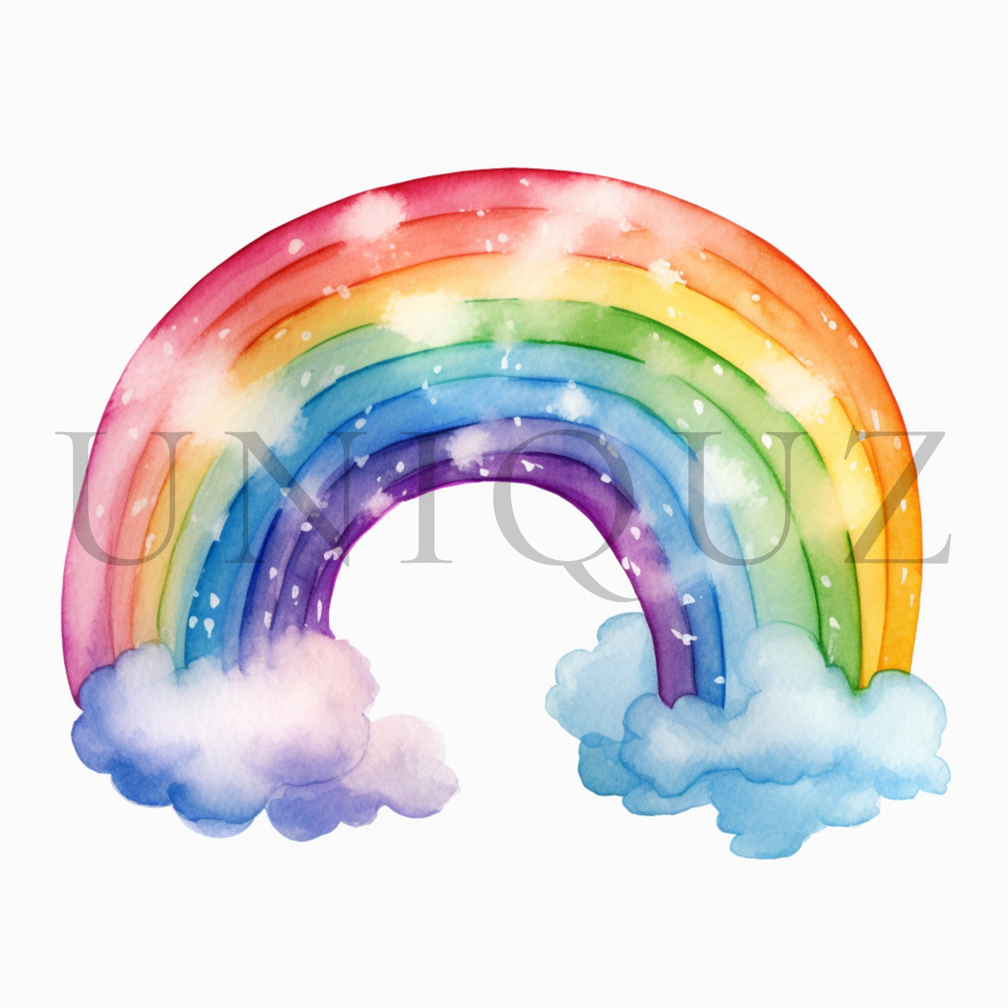 Watercolor Rainbow Clipart 10 High Quality Jpgs Digital Download ...