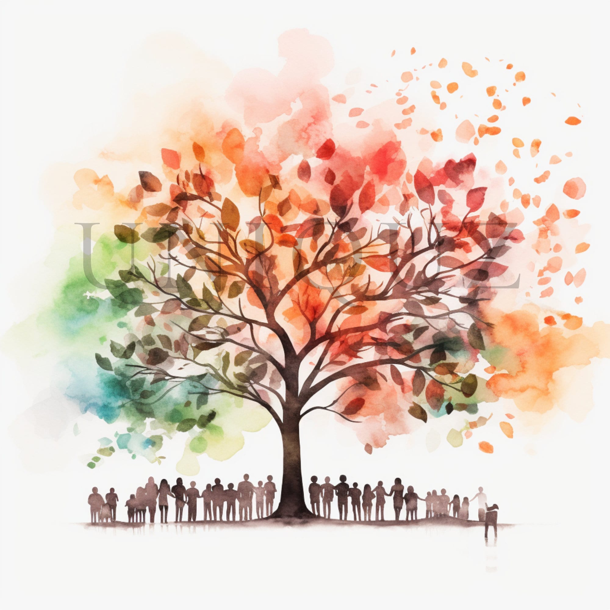 Watercolor Family Tree Clipart Set 10 High Quality Jpgs Digital ...