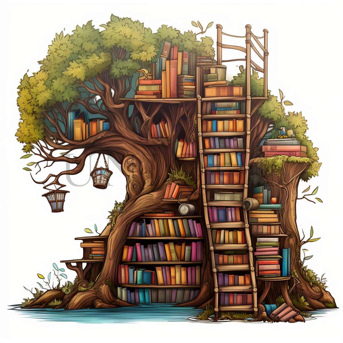 Library Clipart 10 High Quality Jpgs Commercial Use Library Books ...