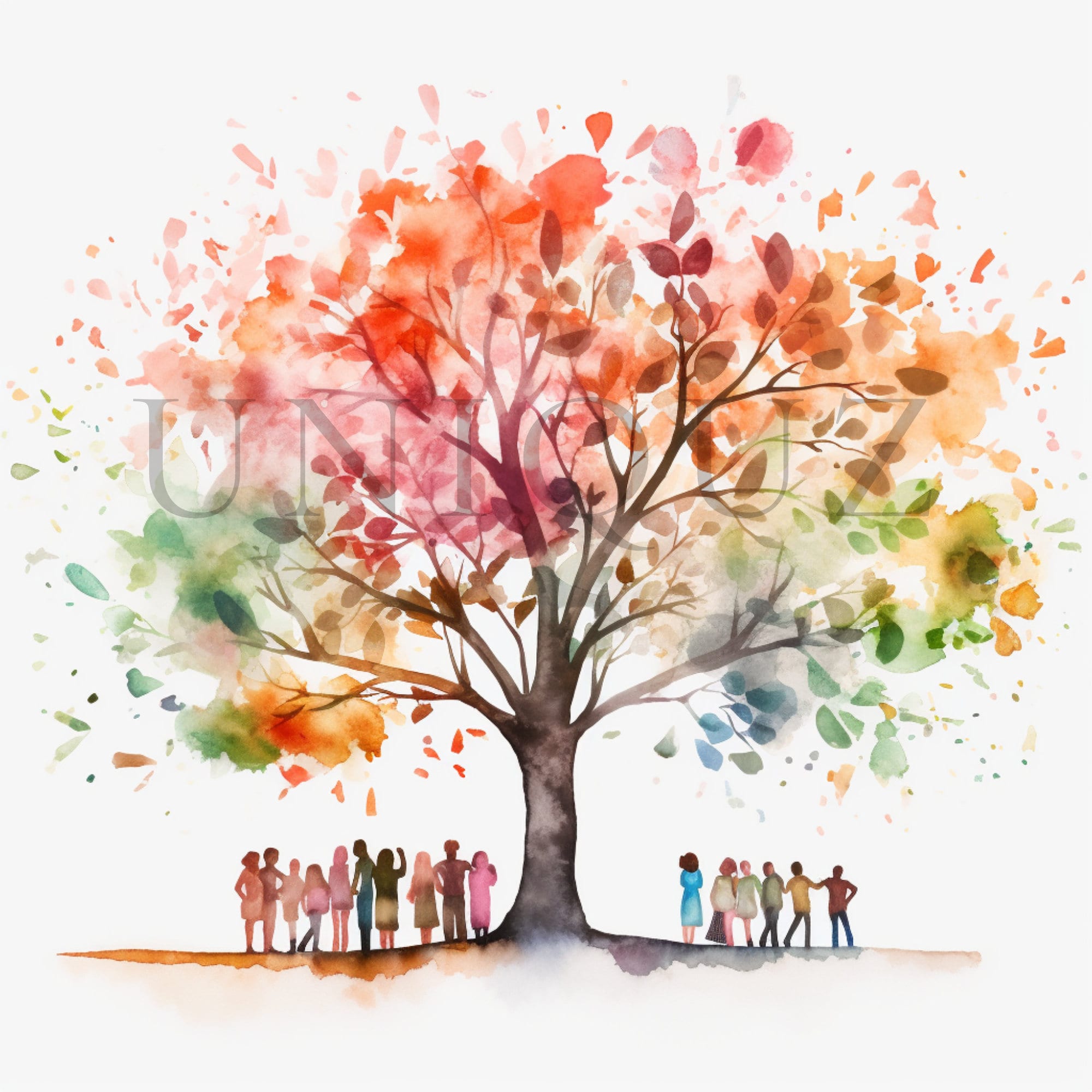 Watercolor Family Tree Clipart Set 10 High Quality Jpgs Digital ...