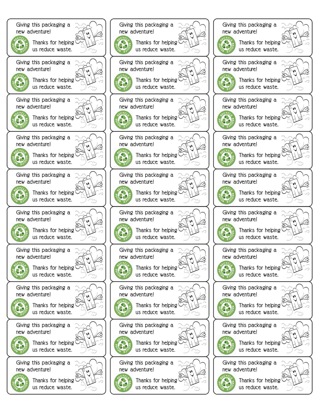 Printable Avery 5160 Label Templates for Reused Shipping Materials ...