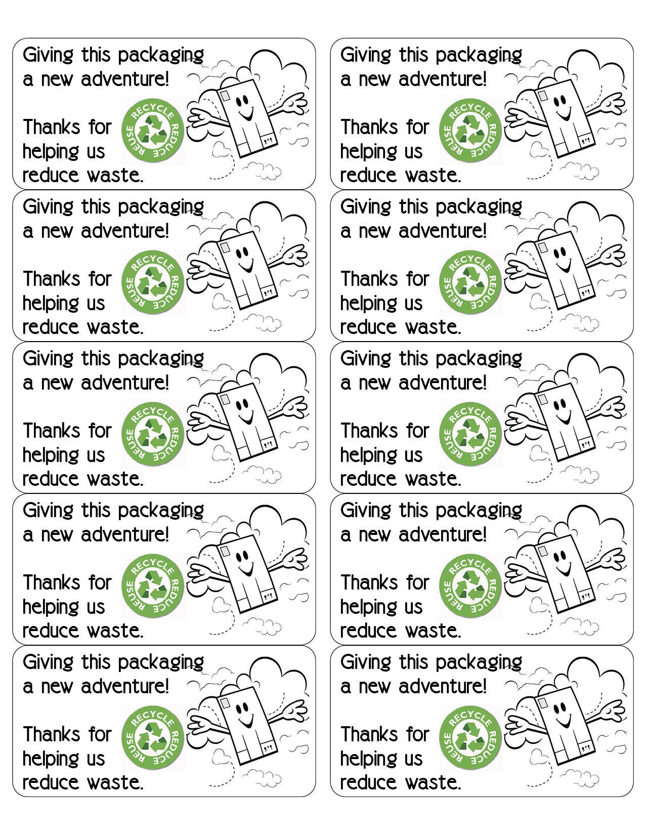 Printable Avery 5163 Label Templates for Reused Shipping Materials ...
