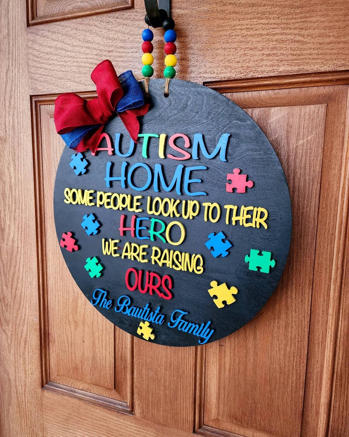 Autism Door Hanger, Autism Door Wreath, Autism, Autism Awareness ...