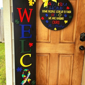 Autism Door Hanger, Autism Door Wreath, Autism, Autism Awareness ...