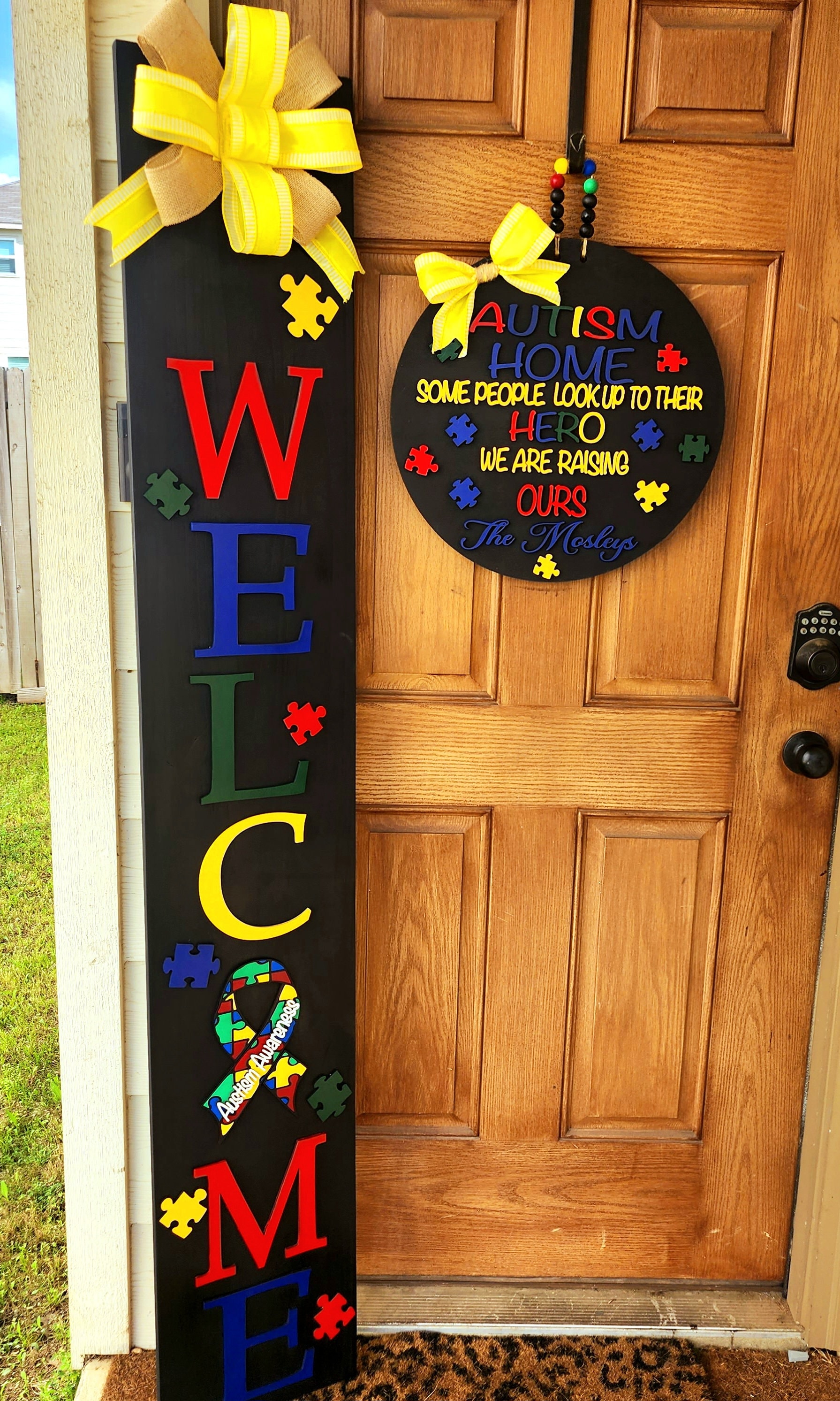 Autism Door Hanger, Autism Door Wreath, Autism, Autism Awareness ...