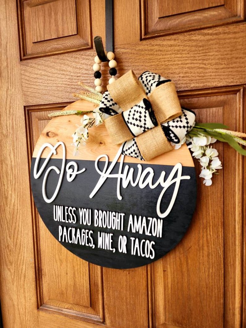 Go Away Wreath, Go Away Hanger, Go Away Sign, Go Away Door Hanger, Go ...
