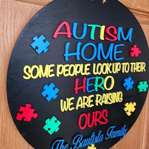 Autism Door Hanger, Autism Door Wreath, Autism, Autism Awareness ...