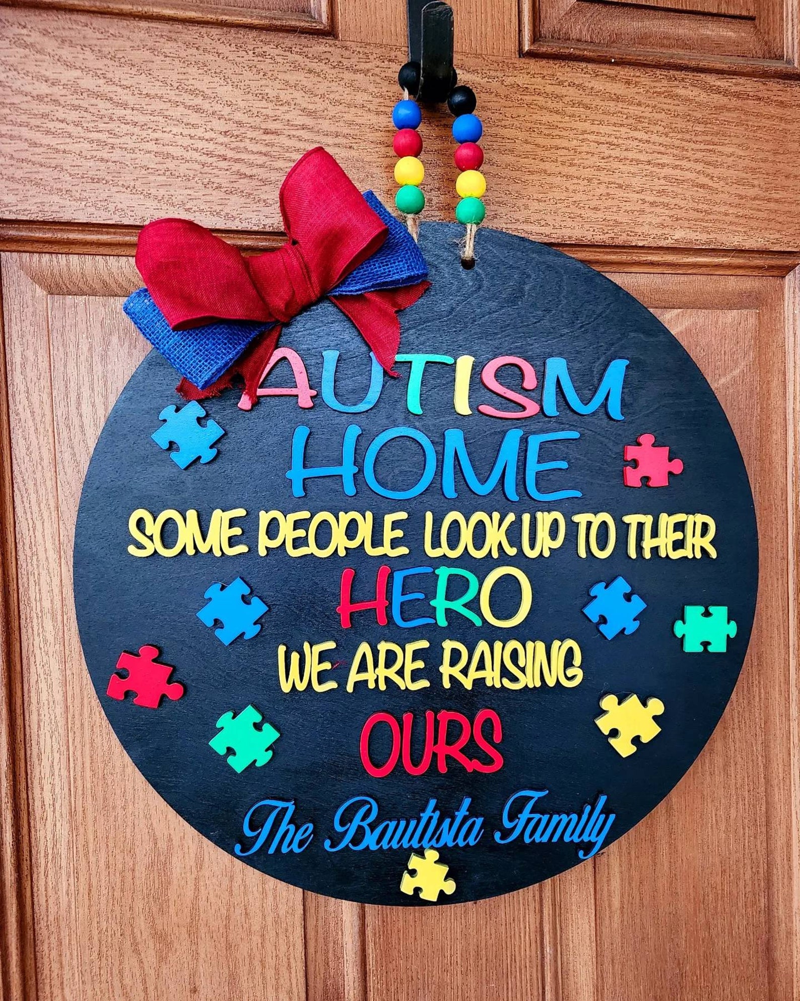 Autism Door Hanger, Autism Door Wreath, Autism, Autism Awareness ... Autism Door Hanger, Autism Door Wreath, Autism, Autism Awareness ...
