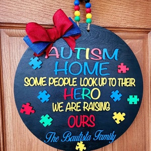Autism Door Hanger, Autism Door Wreath, Autism, Autism Awareness ...