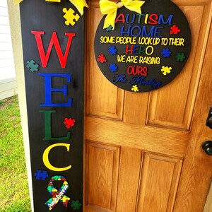 Autism Door Hanger, Autism Door Wreath, Autism, Autism Awareness ...