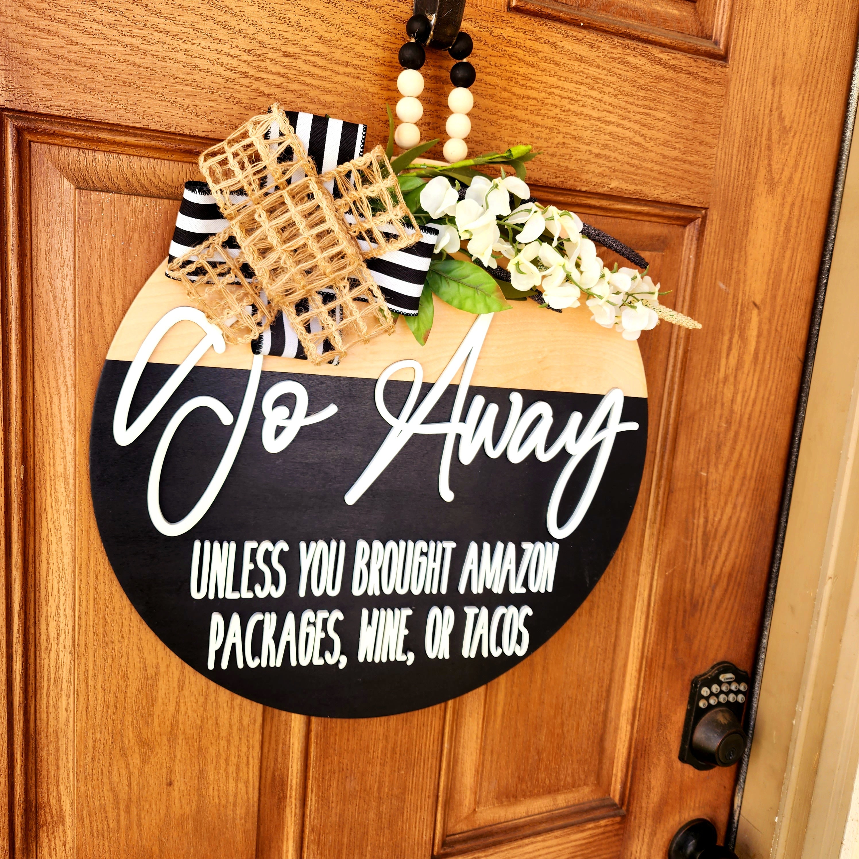 Go Away Wreath, Go Away Hanger, Go Away Sign, Go Away Door Hanger, Go ...