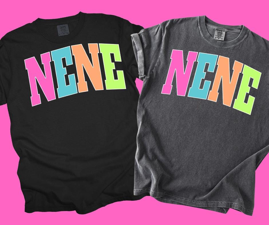 Digital NENE Varsity Font - Multiple Colors - PNG 300dpi Digital Design ...
