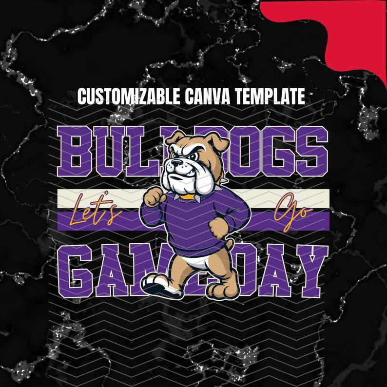 Custom Bulldogs Mascot Canva Template - Customizable - Dtg DTF Instant ...