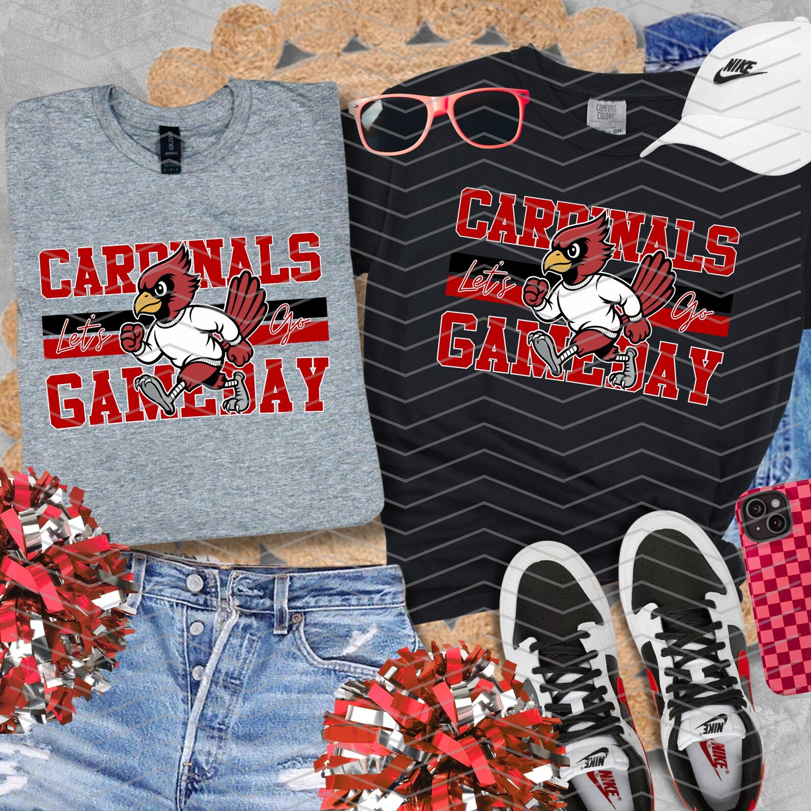 Custom Cardinals Mascot Canva Template - Customizable - Dtg DTF Instant ...