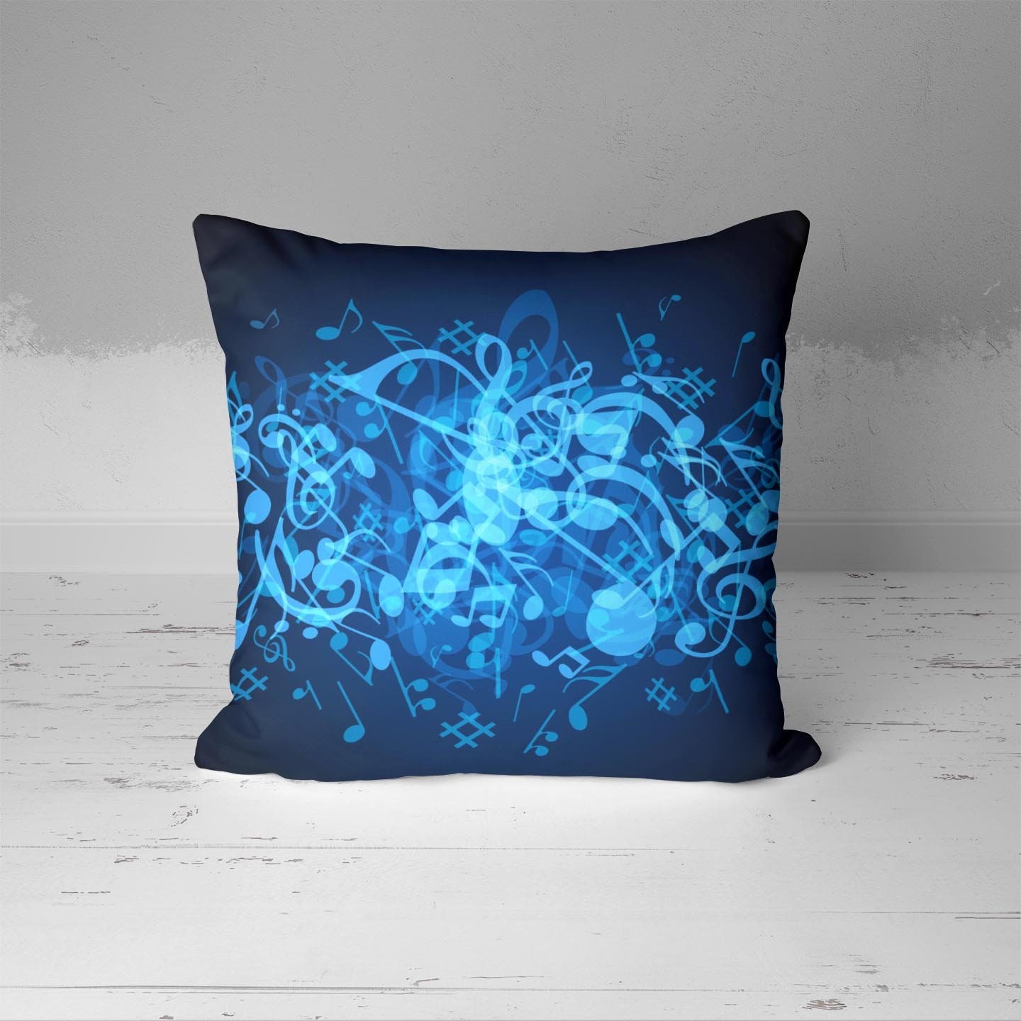 Glowing Blue Music Notes // Custom Decorative Home Decor - Etsy