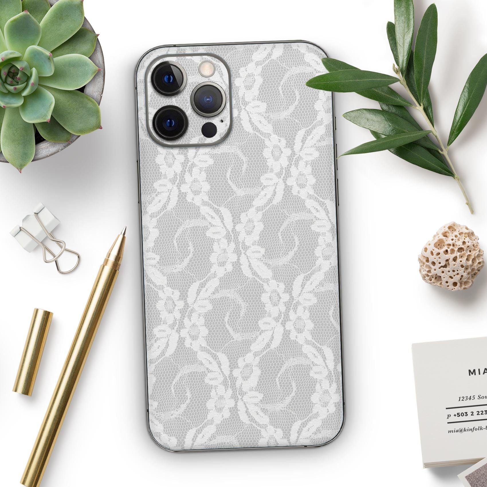 White Floral Lace // Full-body Skin Decal Wrap Cover for Apple - Etsy