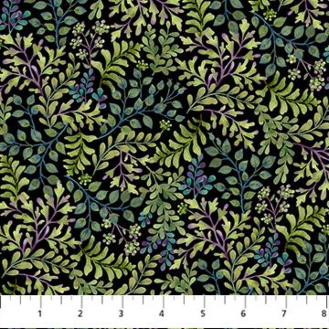 Northcott - Nightshade - Tossed Leaf - Black Multi - DP27732-99 - Fabric by the Yard - Etsy