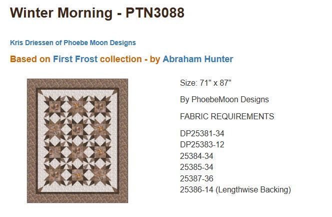 Northcott - PTN3088 - First Frost - Pattern Only - Fabric Not Included ...