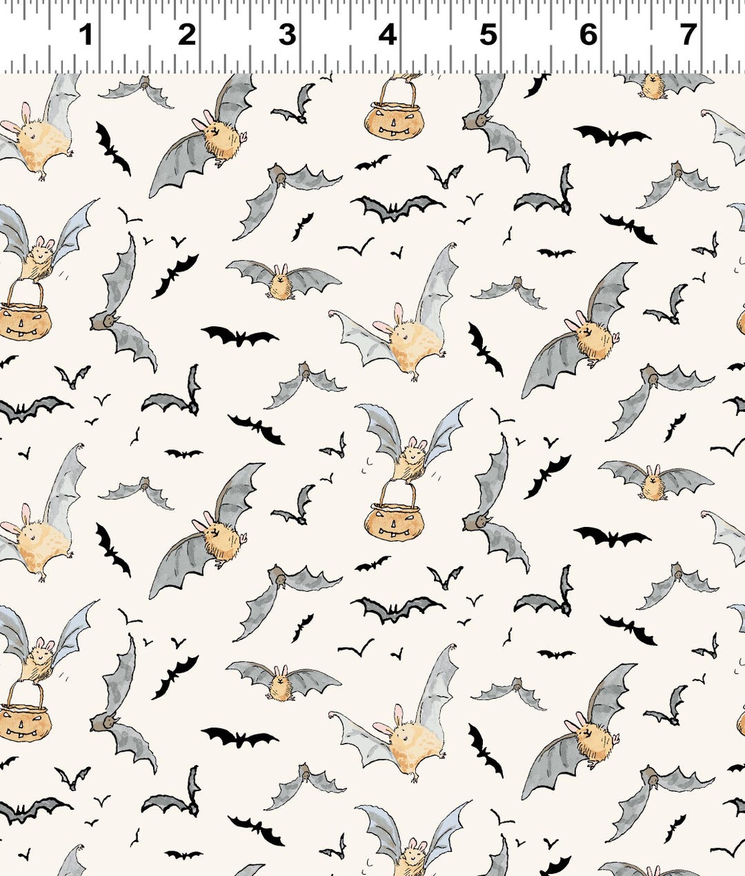 Clothworks - Halloween Parade Bats - Light Cream - Y4114-2 - Fabric by ...