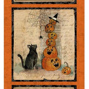 Clothworks - All Hallows Eve Jack-o-lanterns - Y3820-3 Black - Designed ...
