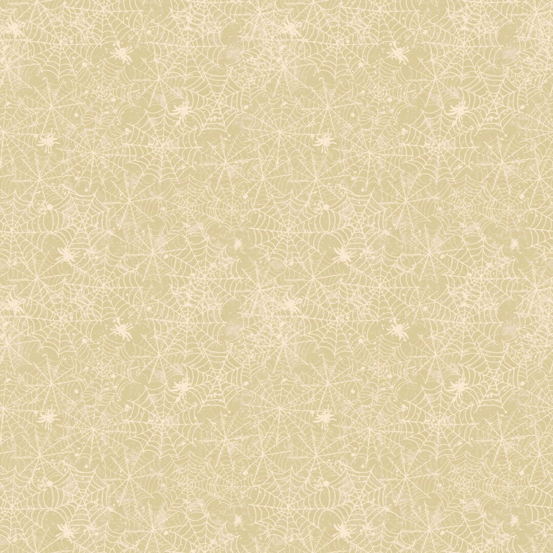Clothworks All Hallows Eve Spider Web Y3822 60 Dark Butter