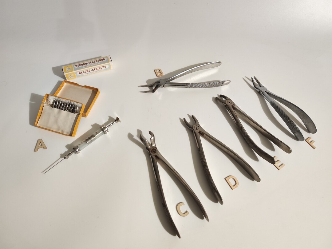 RARE Dental Forceps Impression Tray Syringe Kit Vintage Medical Tool 1 ...