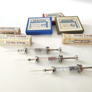 EXCELLENT Condition ANTIQUE / RARE Medical (1pc or 3pc) 2ml Syringe ...