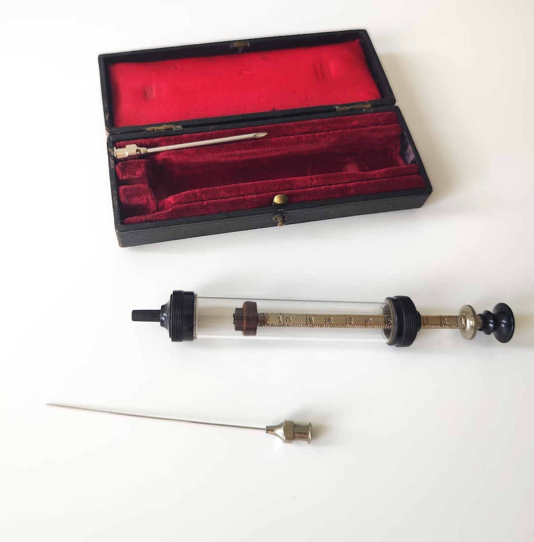 Super Rare Medical 10ml Glass Syringe Equipment Kit / Set RRR Antique ...