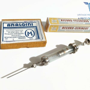 1 Pc / 2 ML Glass Syringe + GIFT Box Needle Record Metal Reusable ...