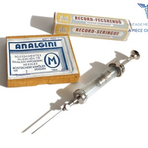 1 Pc / 2 ML Glass Syringe + GIFT Box Needle Record Metal Reusable ...