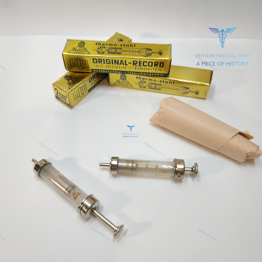 10 Pc 2 Ml Glass Syringe Vintage Medical Tools Special Metal Antique ...