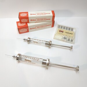 5 Ml + 10 Ml NEW Glass Syringe + 1 Box Record Needles Hypodermic ...