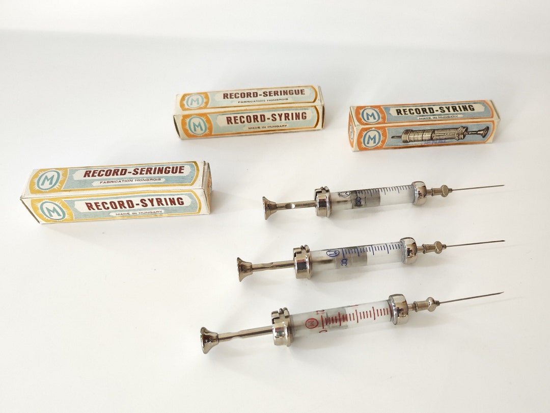 1pc Random 2ml NEW - ANTIQUE SYRINGE Kit Vintage Medical Glass Syringe ...