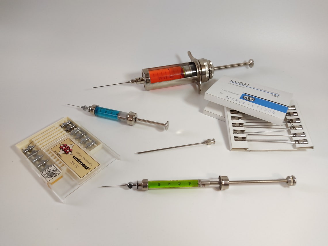 Brilliant Gift Antique Medical Equipment Glass Syringes | Etsy