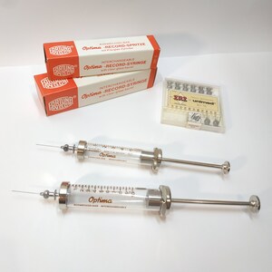 5 Ml + 10 Ml NEW Glass Syringe + 1 Box Record Needles Hypodermic ...