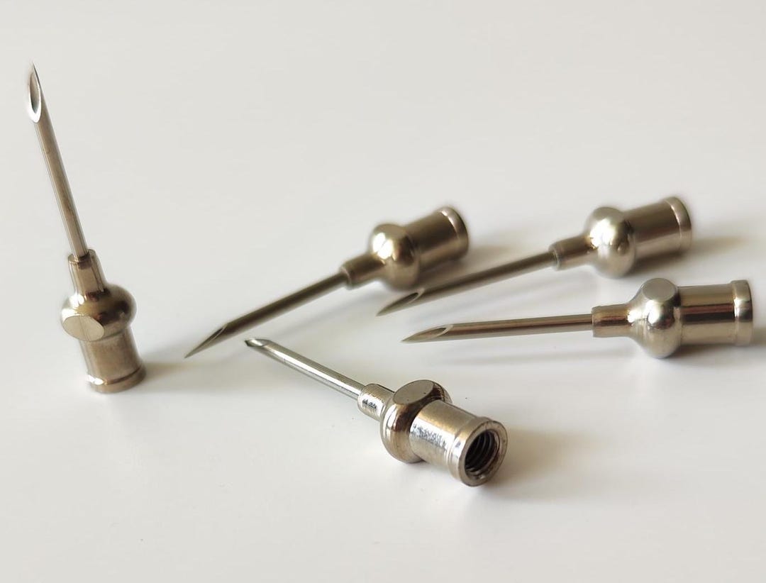 Vintage / Antique Hypodermic Stainless Steel Needles 5pc - for Glass ...