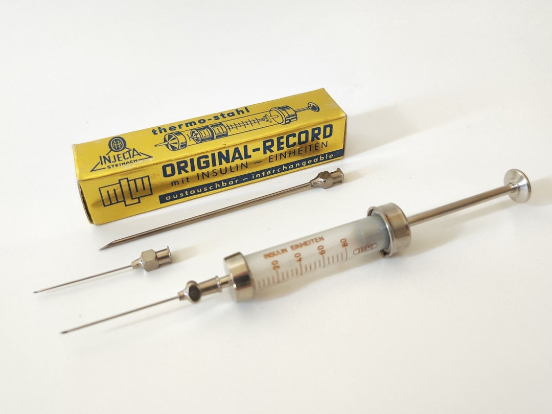 1 Pc 2 Ml Glass Syringe + - Vintage Medical Tools - Special Metal ...