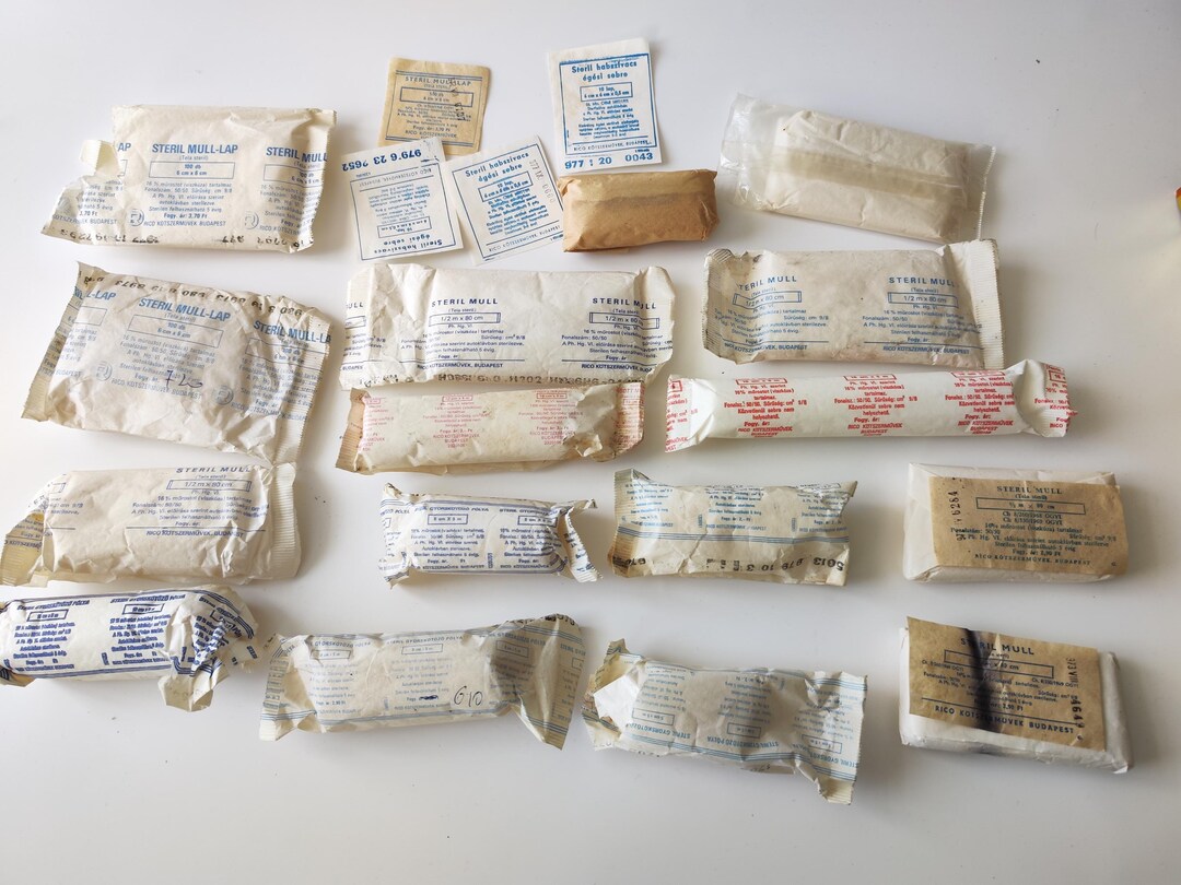 Full SET / Vintage Medical Tool Antique Healthcare Bandage First Aid ...