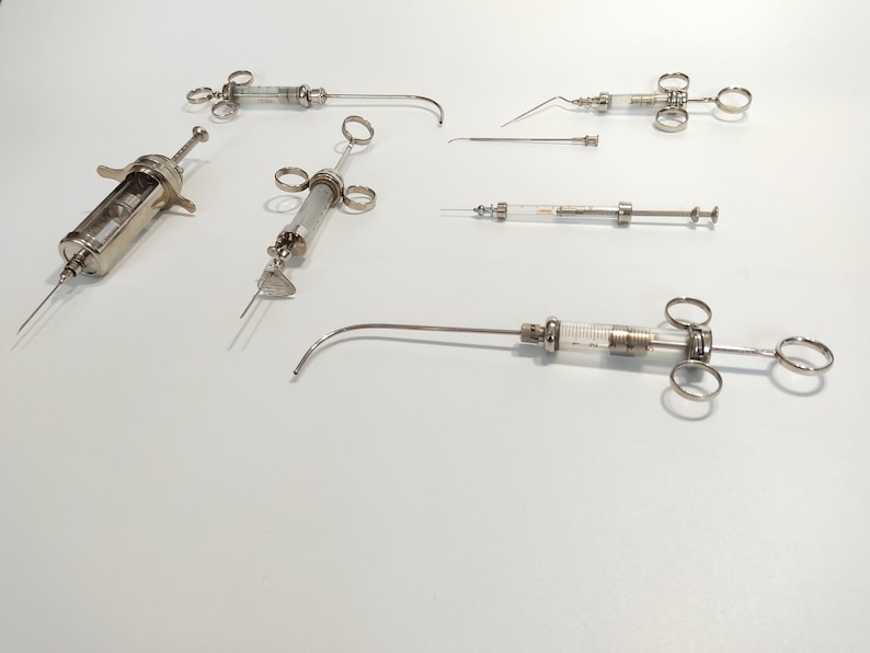 RARE RRR Vintage Medical Tool Glass Syringe 1 Pc Metal - Etsy