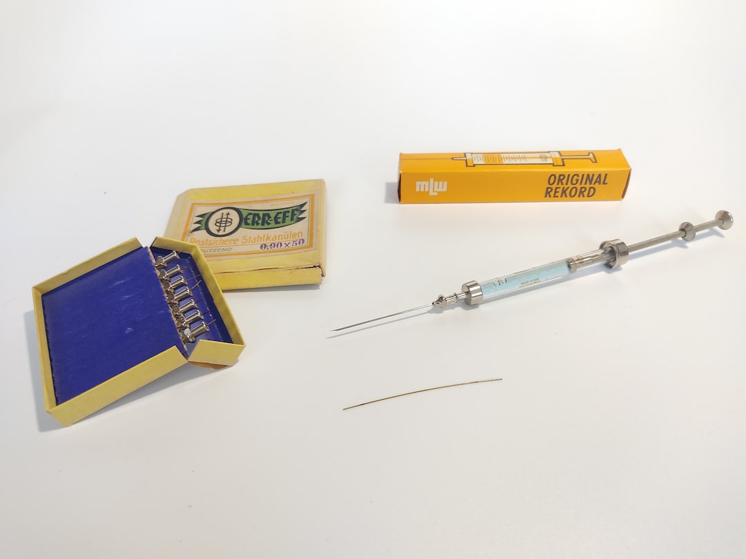 Antique Insulin Injection Set 1 Pc / 1 ML KIT ! Glass Syringe + 1 Box ...